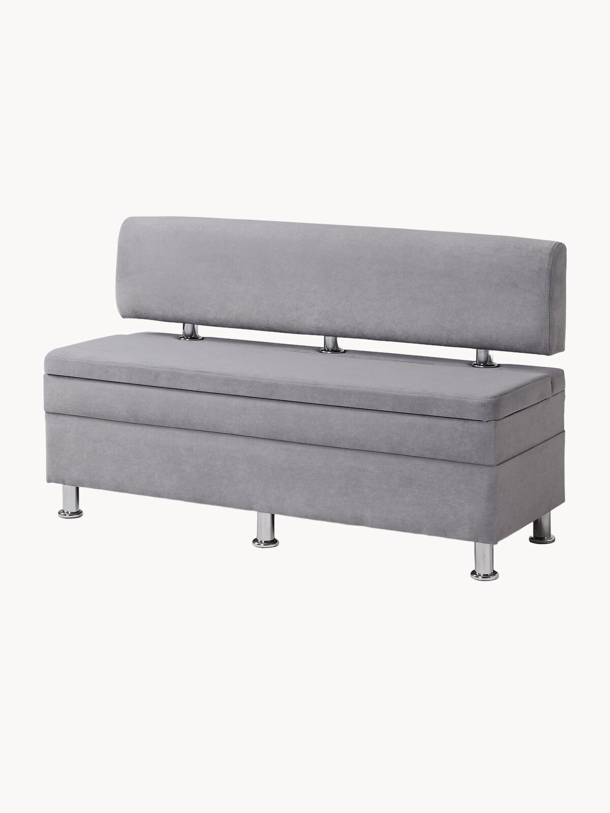 Диван на кухню, прямой, на балкон, в прихожую норта Hippo 1300х490х770 c ящиком для хранения, серый