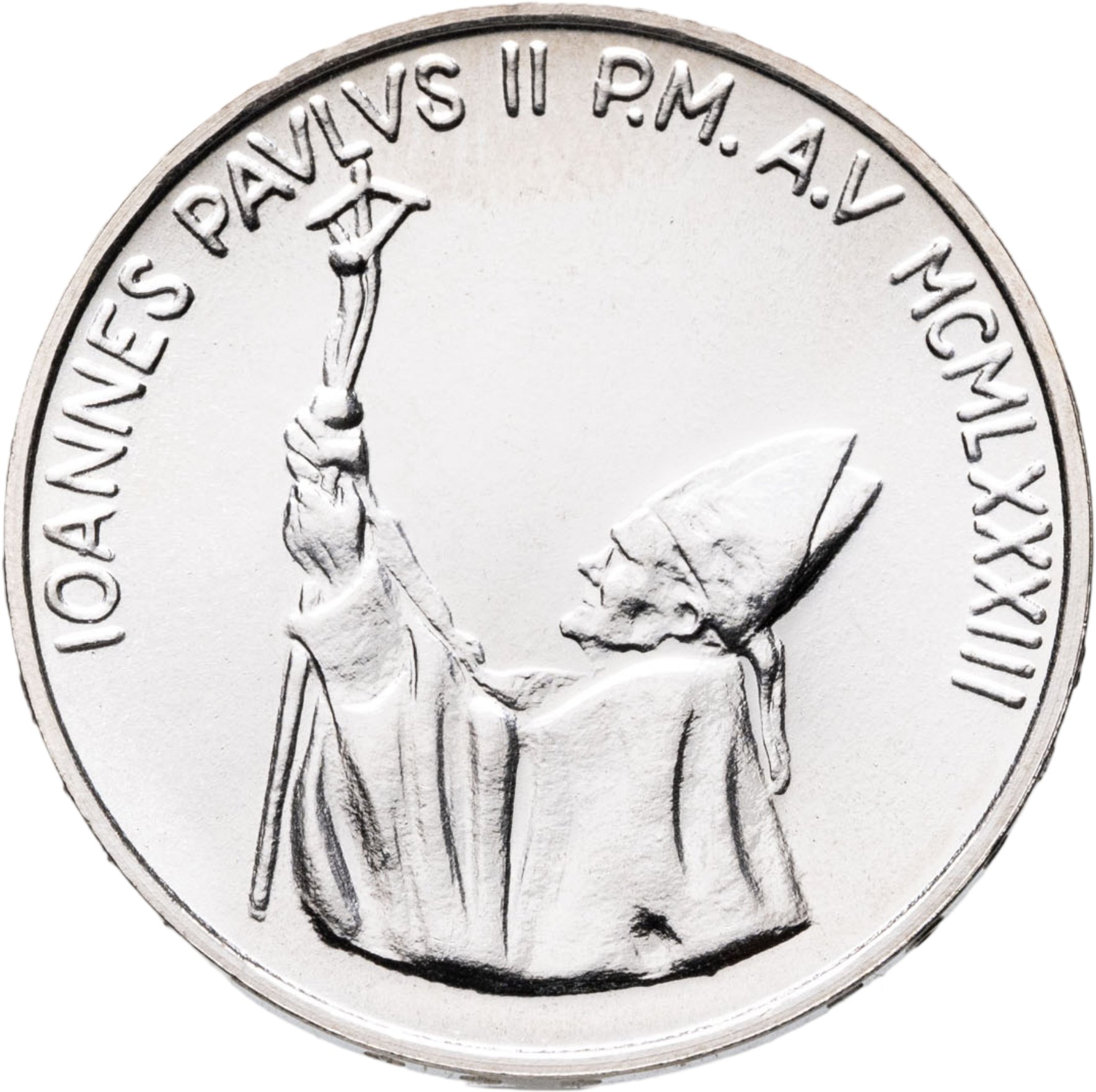 Ватикан 1000 лир lire 1983 "Сотворение мира", Серебро 835, в сохранности UNC
