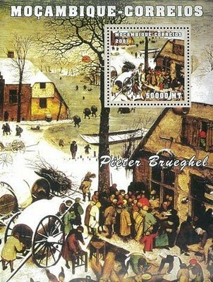 Почтовые марки Мозамбик 2001г. "Картины" Картины, Искусство MNH