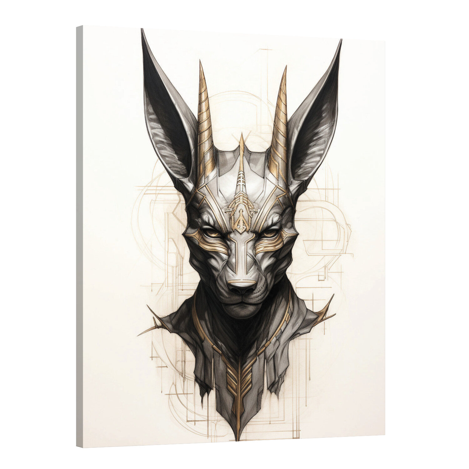 Интерьерная картина 50х70 "Анубис: воплощение судьбы и справедливого суда"