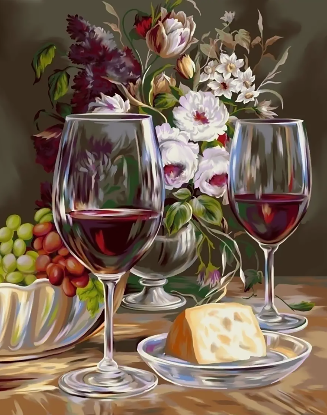 Картина по номерам "Бокал вина" 40х50 см, хлопковый холст на подрамнике, акрил, Hobby Home