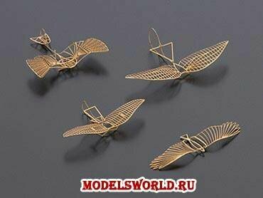 Набор для постройки 3D модели 4 планеров Отто Лилиенталя N1, 1:160.