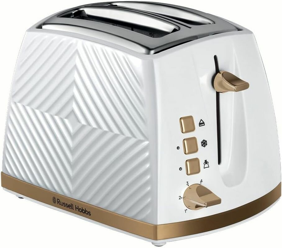 Тостер Russell Hobbs Groove 26391, White&Gold