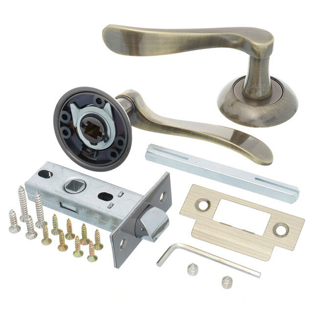 LORENA 194AB/45 бронза защелка ручка в комплекте для дверей, стильная для интерьера