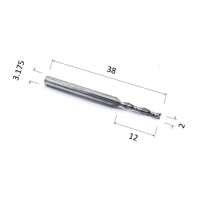 Фреза DJTOL A2LX3.212 спиральная двухзаходная стружка вверх (по дереву, композиту (АКП), пластику)