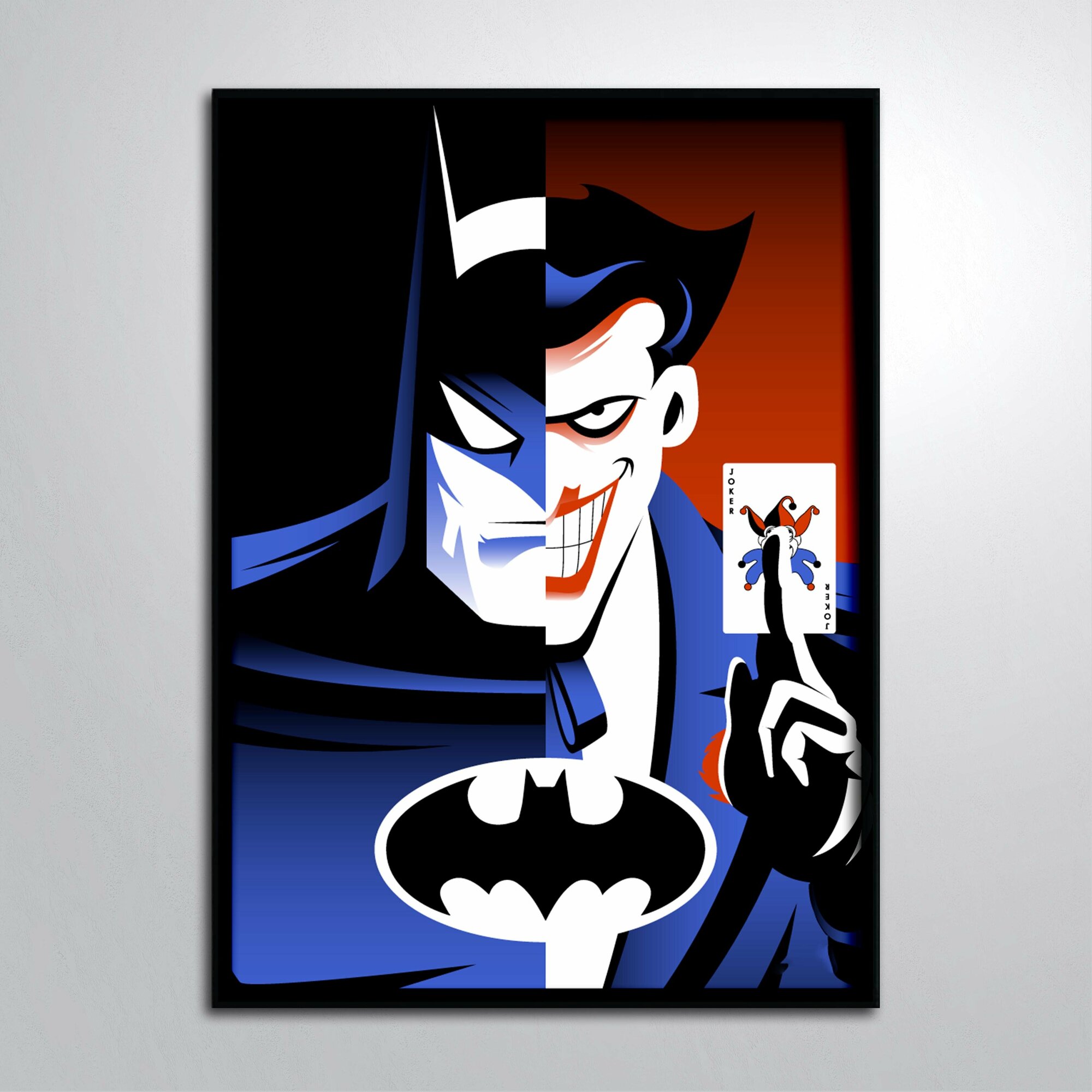 Постер без рамы/Бэтмен и Джокер Арт Минимализм Batman (А2/420х594)