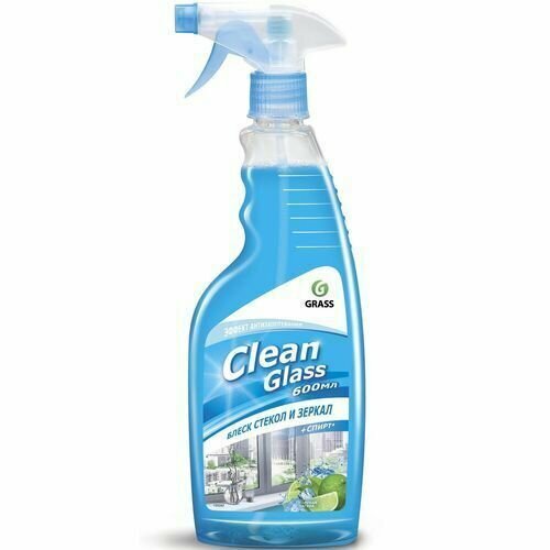 Очиститель стекол "Clean Glass" блеск стекол и зеркал (голубая лагуна), 600мл GRASS (125247)