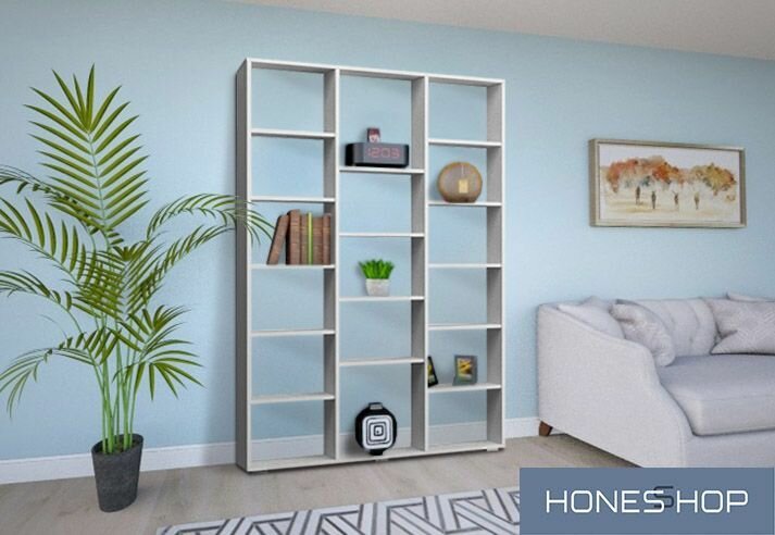 Стеллаж Форос 3 ЛДСП белый, 136.8х22х215