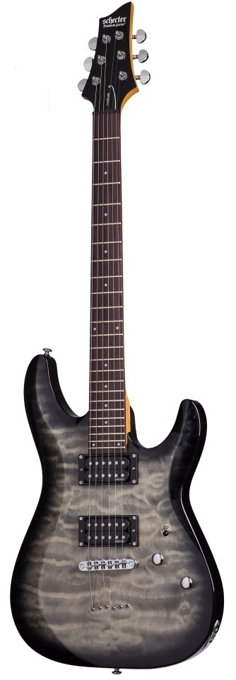 SCHECTER C-6 PLUS CB - 6-струнная электрогитара, 24 лада, корпус: липа, гриф клён, на болтах, накладка палисандр, звукосниматели HH Schecter Diamond Plus, регулировки: громкость, тон, 3х позиционный переключатель, Цвет гитары: Charcoal Burst (CB)