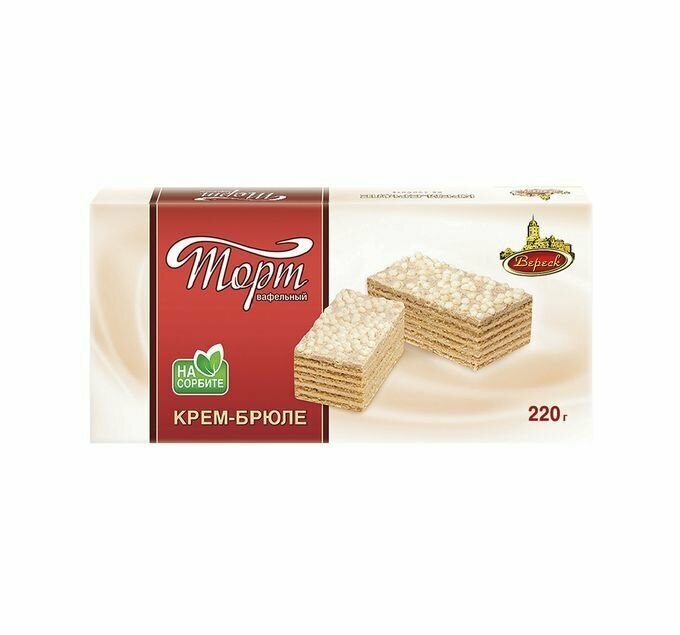 Вереск Торт вафельный "Крем-Брюле" на сорбите 220г