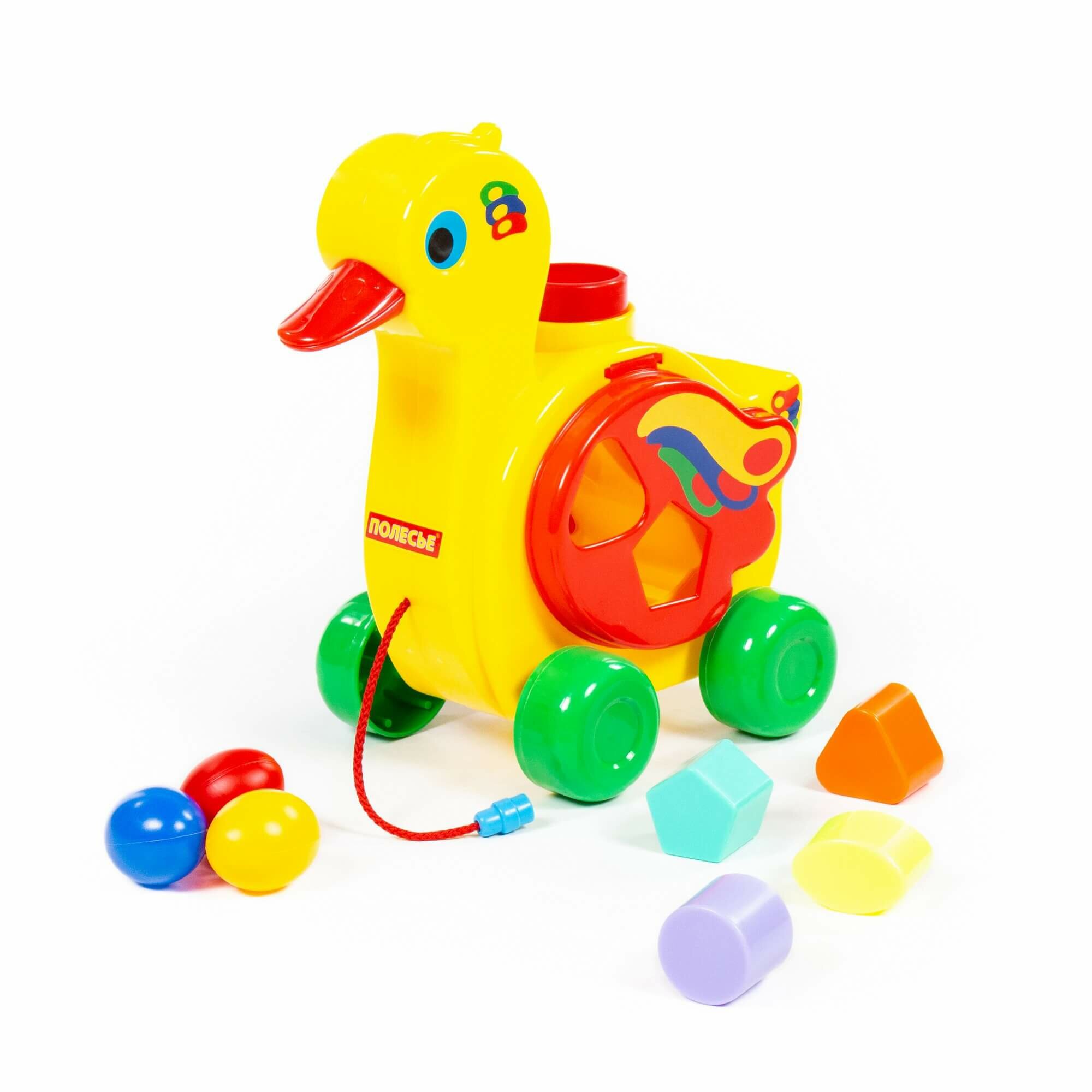 Логика-каталка полесье Утка-несушка, в сеточке