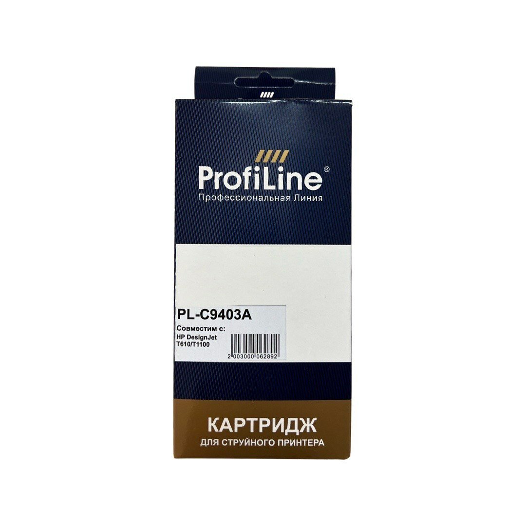 Картридж 72 для HP DesignJet T790, T795, T610, T770, T1300 C9403A ProfiLine матовый черный