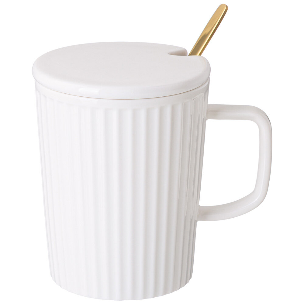 Кружка lefard herbal с крышкой и металл. Ложкой 350 мл KSG-42-481