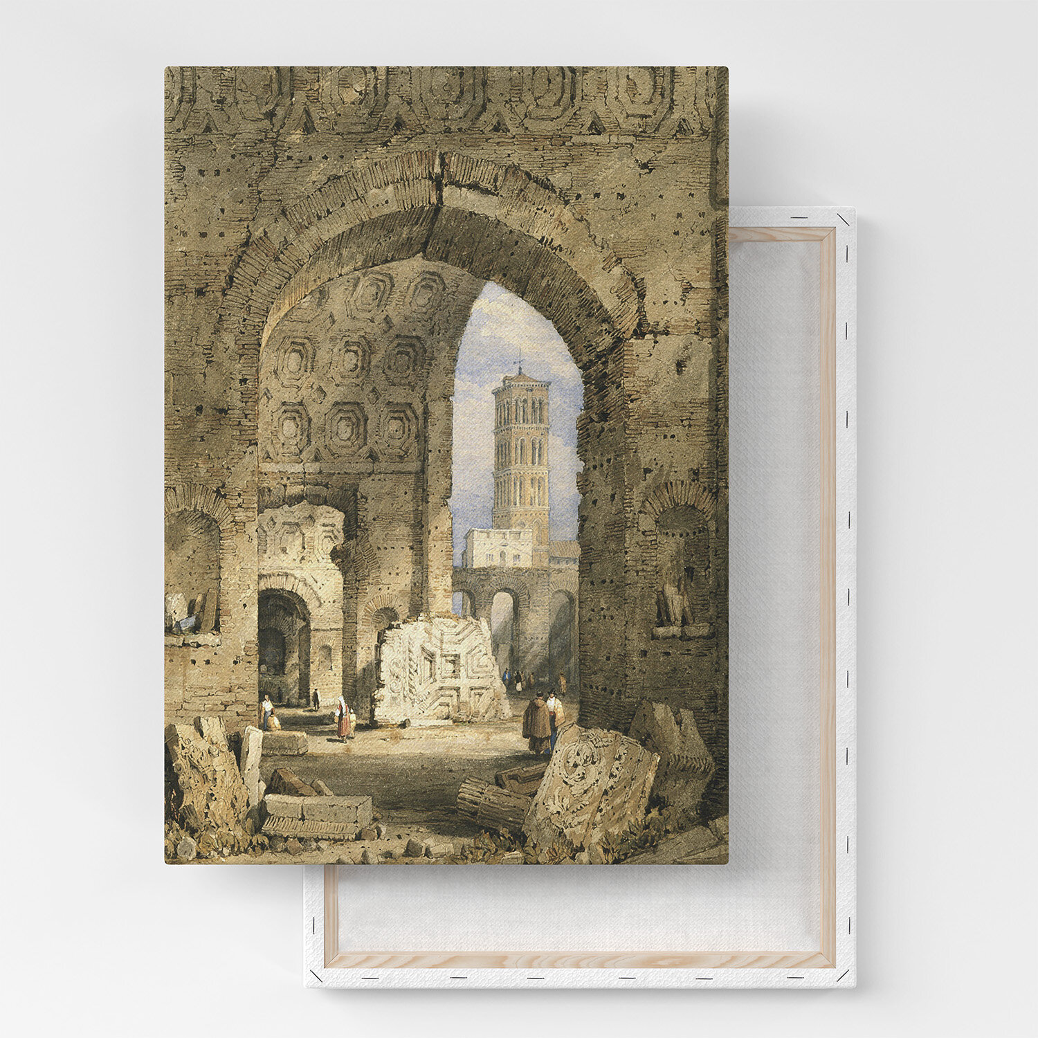 Картина на холсте, репродукция / Сэмюэл Праут - Temple of Peace, Roman Forum / Размер 40 x 53 см
