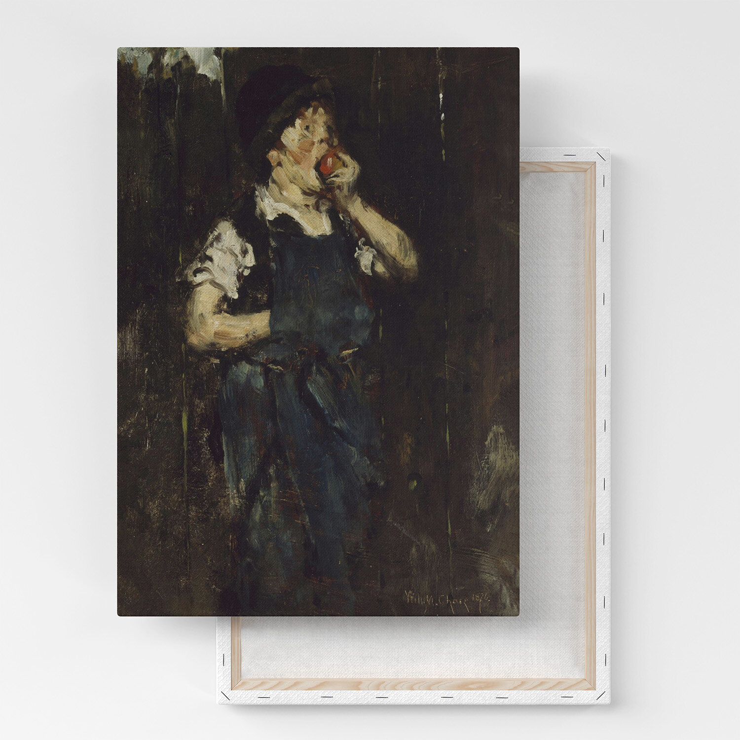 Картина на холсте, репродукция / Уильям Чейз - The Apprentice. Boy with Apple / Размер 30 x 40 см