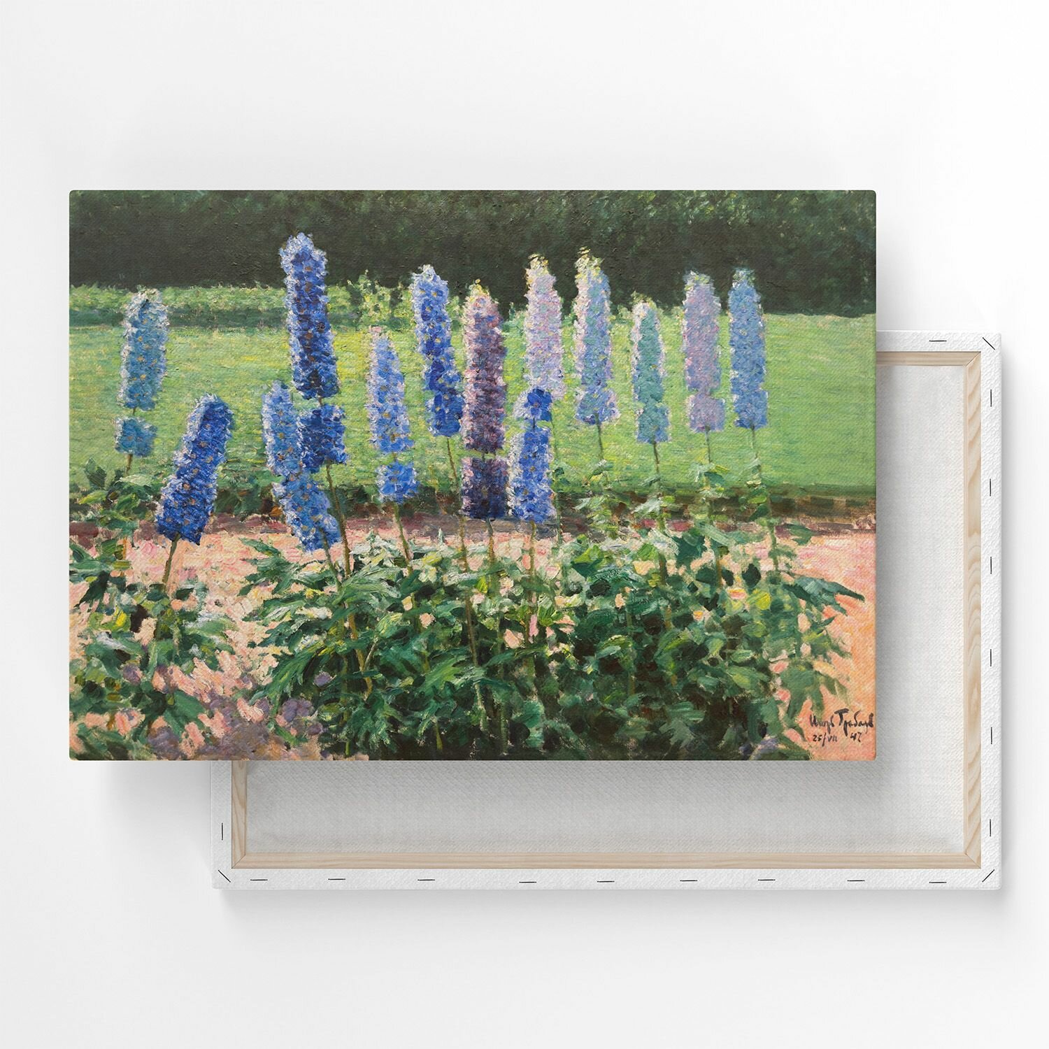 Картина на холсте, репродукция / Грабарь Игорь - В саду. Грядка дельфиниумов / Размер 40 x 53 см