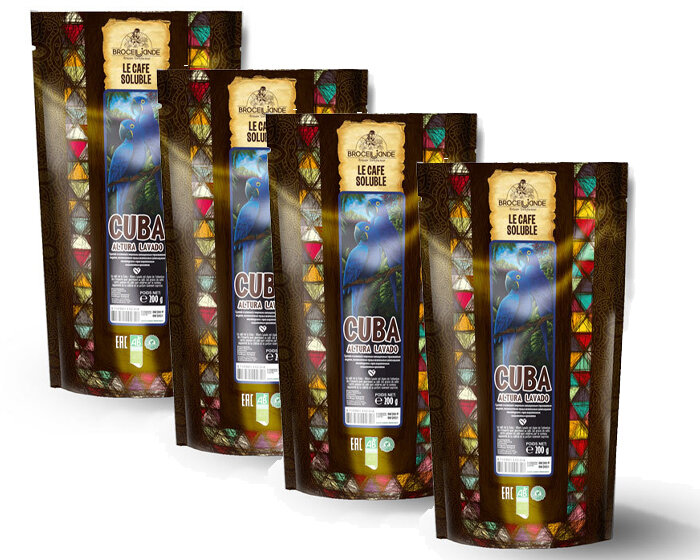 Набор растворимого кофе Broceliande "Cuba", 200г, сублимированный, 4шт