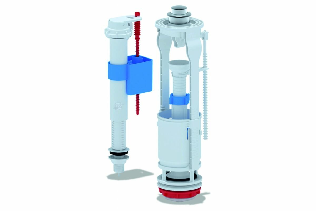 Арматура для бачка сливная/наливная 1/2" нижнее подключение кнопка хром 1/реж универсал АНИ Пласт WC8510C