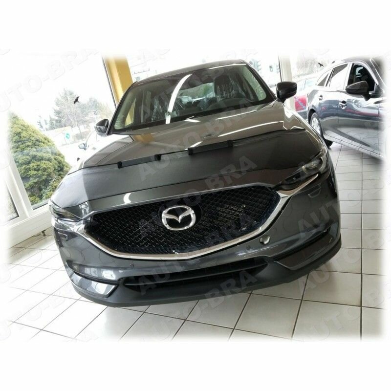 Дефлектор капота Кожаный для MAZDA CX-5 2017-2024 (Мазда СХ-5)