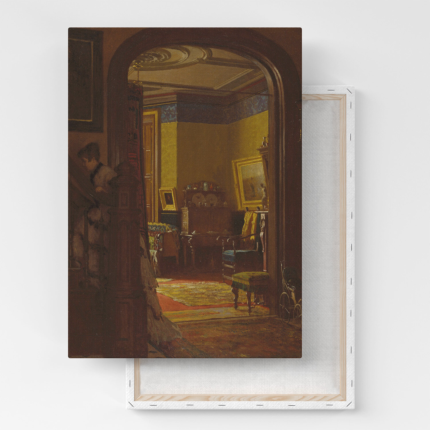 Картина на холсте, репродукция / Истмен Джонсон - Not at Home / Размер 80 x 106 см