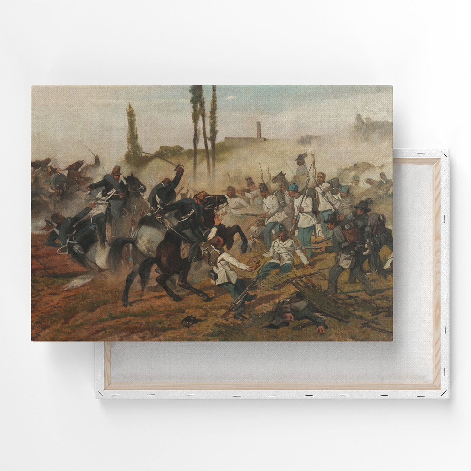 Картина на холсте, репродукция / Джованни Фаттори - Battle for the Unification / Размер 40 x 53 см