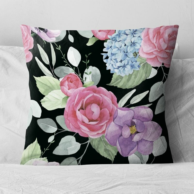 Чехол для подушки Пионы велюр 40х40