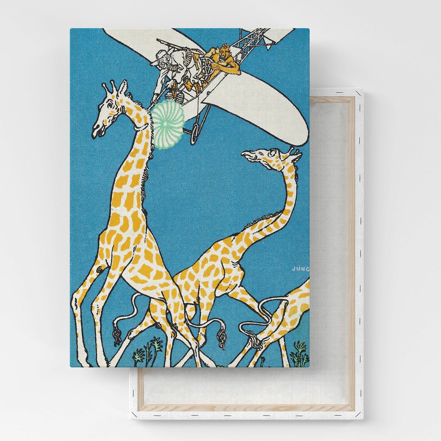 Картина на холсте, репродукция / Мориц Юнг - Bloodless Giraffe Hunt / Размер 30 x 40 см