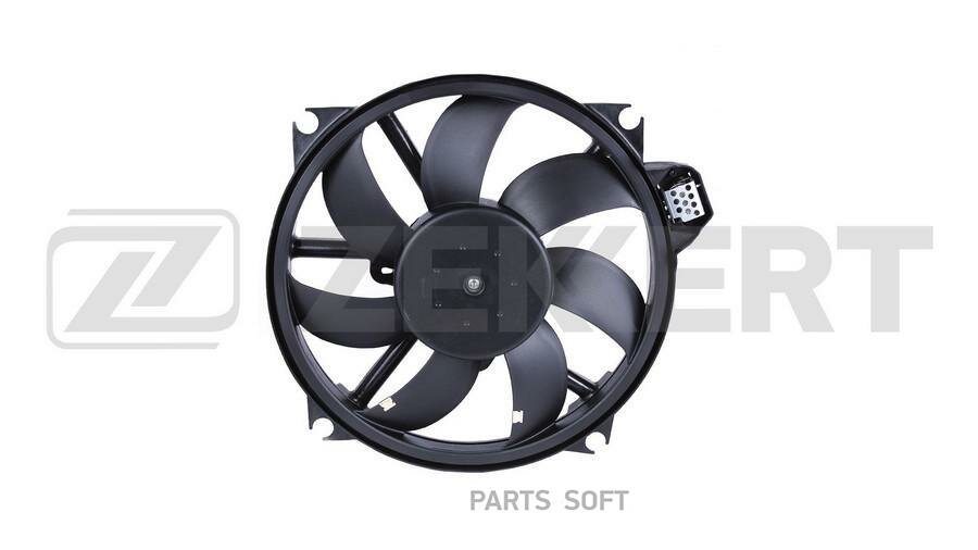 ZEKKERT MK-7038 Вентилятор радиатора с кожухом Renault Megane III 08- Scenic III 08- Grand Scenic III 09- ()