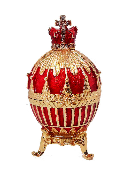 Яйцо Фаберже 3147 с короной, малое, красное