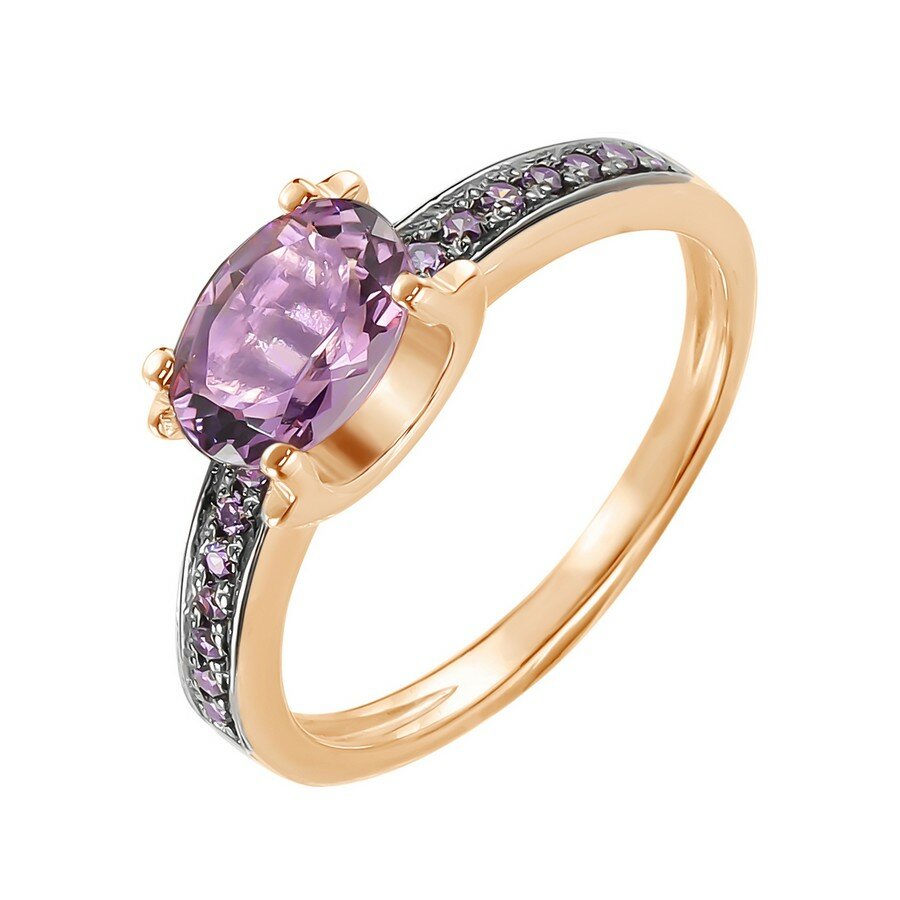 Кольцо ALORIS, красное золото, 585 проба, аметист