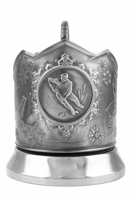 Подстаканник никелированный Хоккеист (22580)