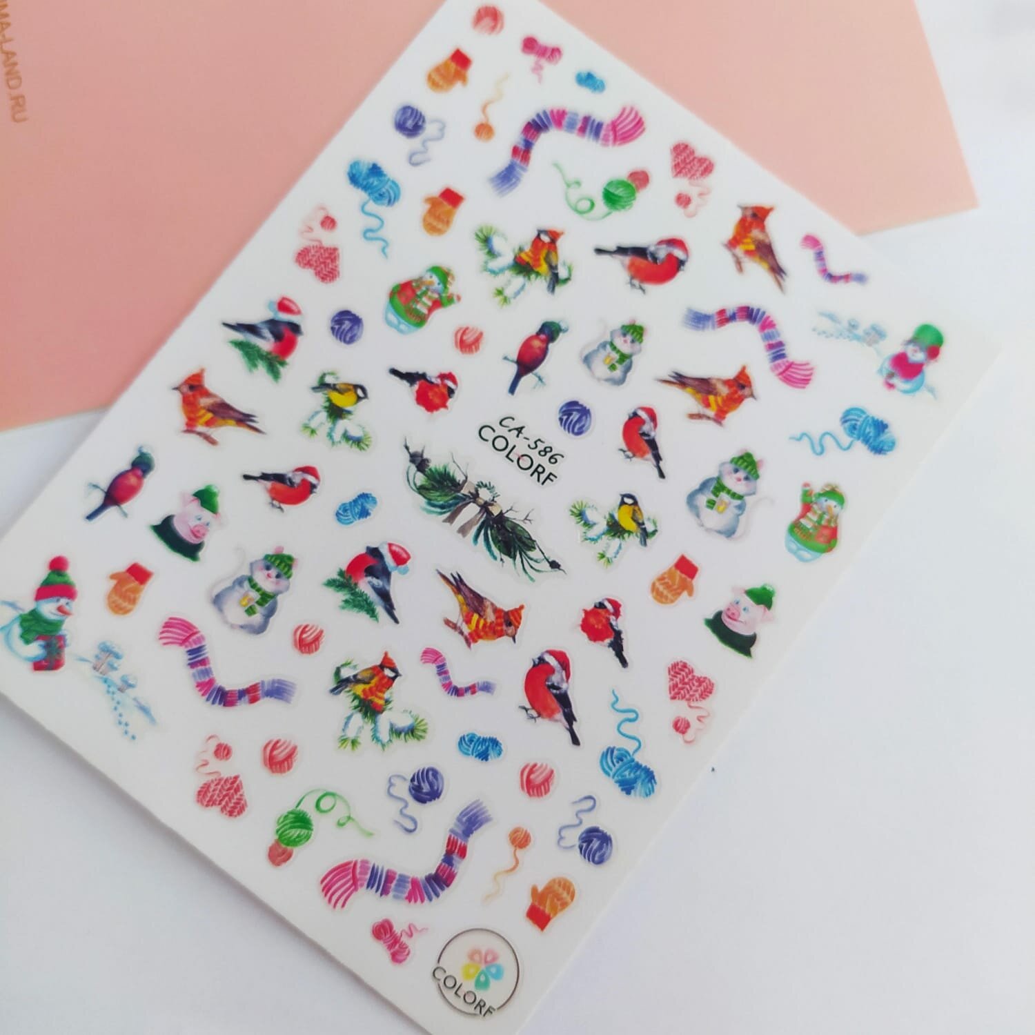 Наклейки для ногтей «Снегири»