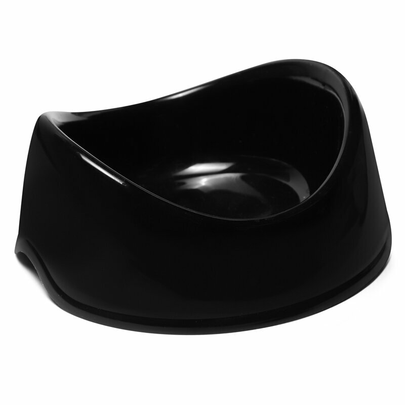Миска для кошек и собак пластиковая Gamma "Инь Ян", черная, 400 мл
