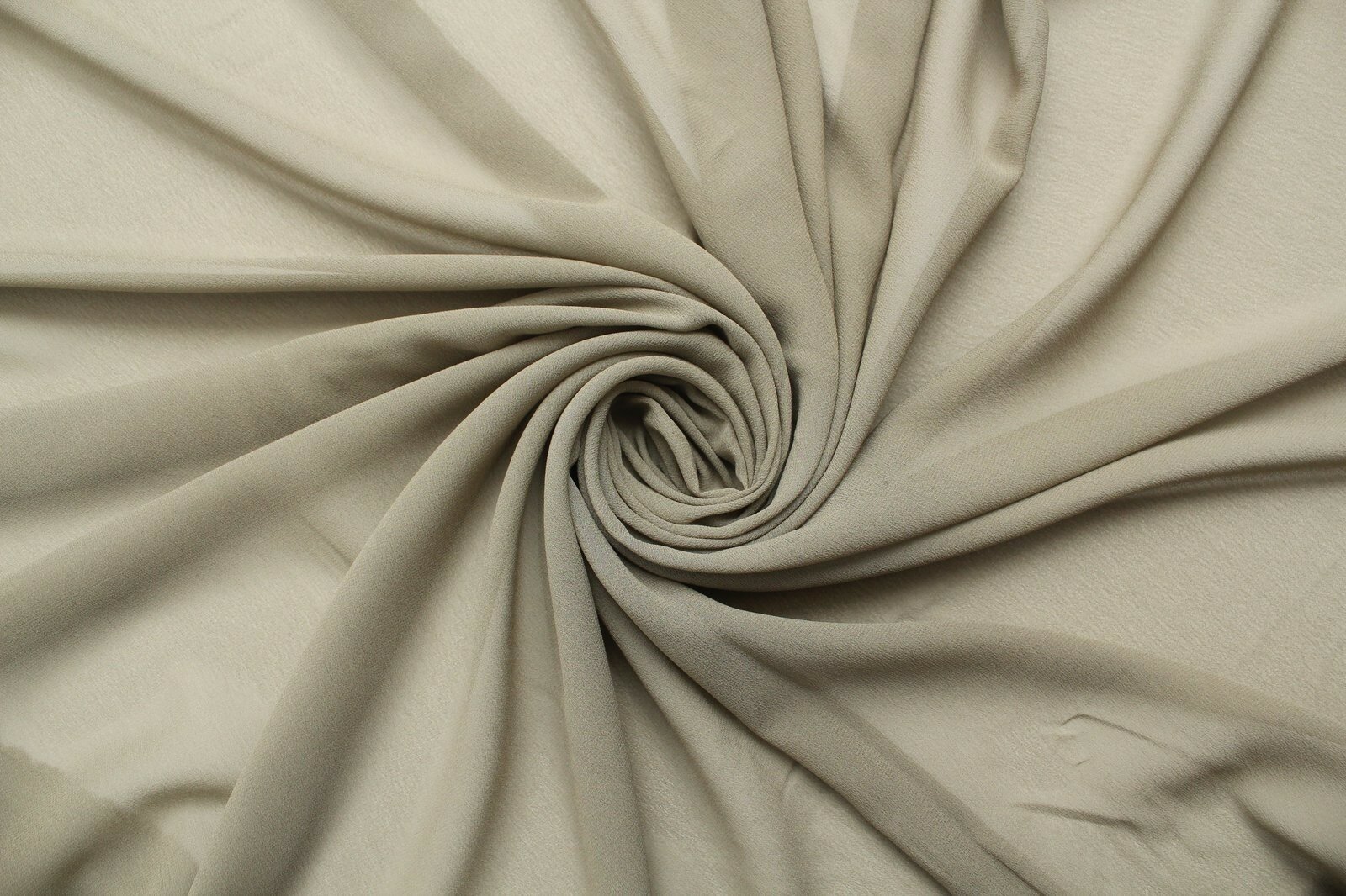 Ткань Шелковый креп-шифон стрейч оливковый, ш124см, 0,5 м