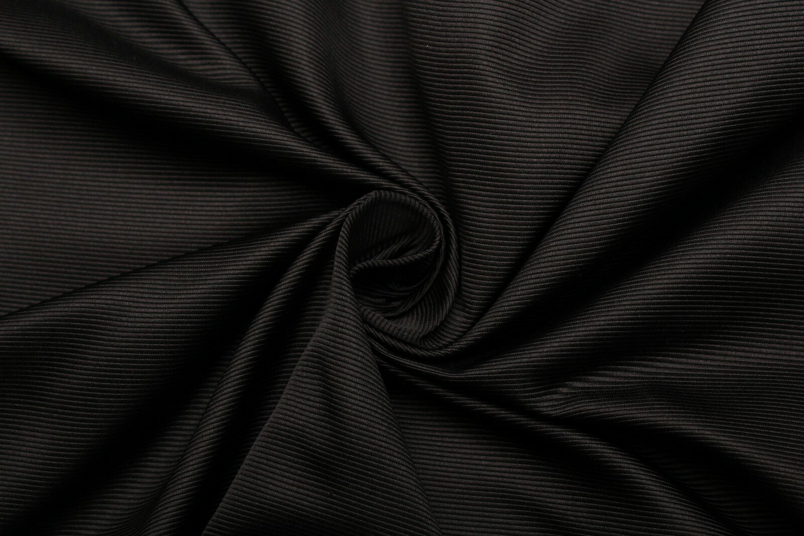 Ткань Шелк-репс двухсторонний чёрный, ш140см, 0,5 м
