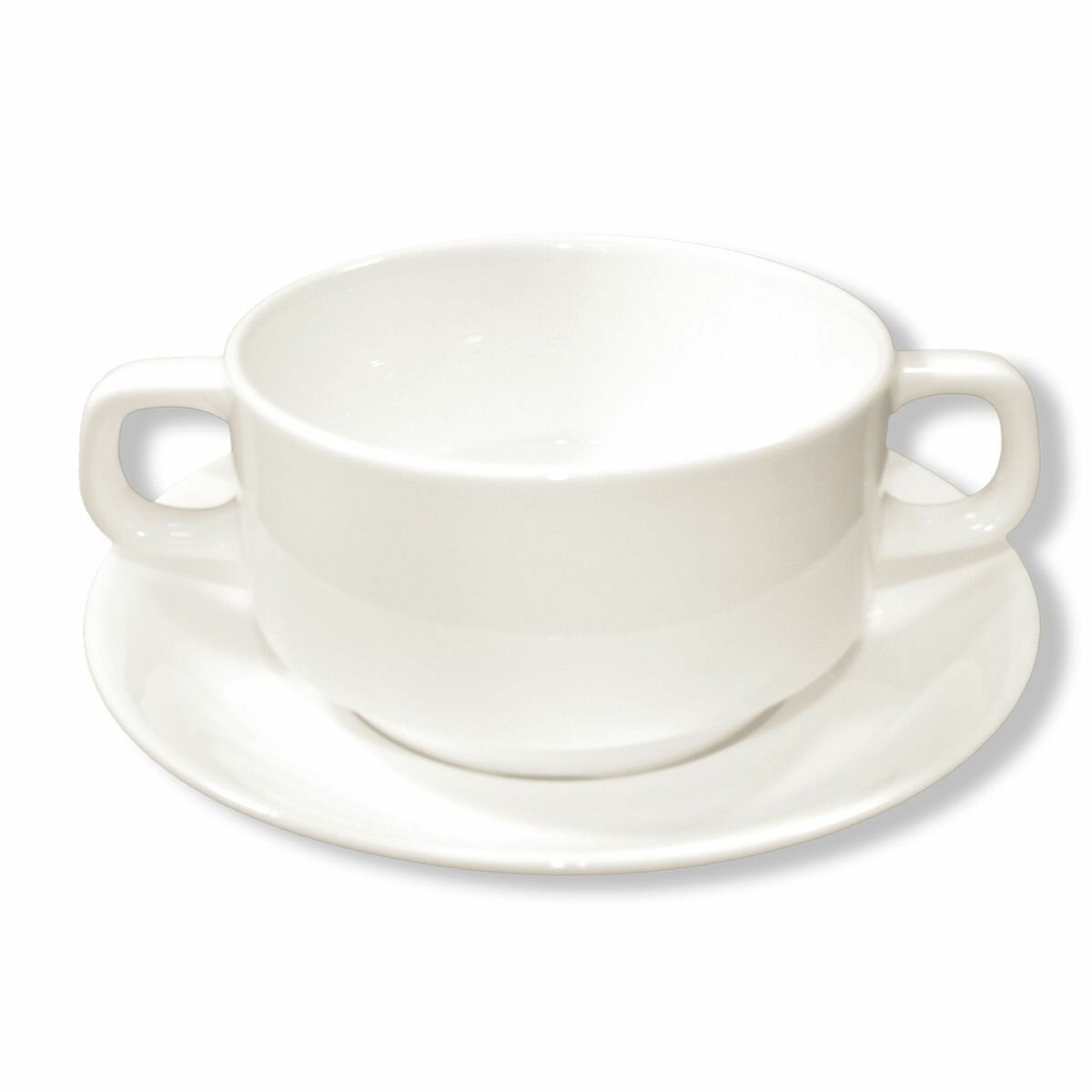 Бульонная пара фарфоровая "Кажуб" 300мл с 2-мя ручками