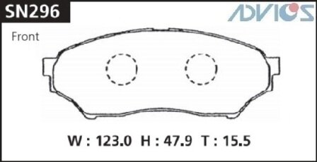 ADVICS SN296 Колодки MITSUBISHI Pajero IO (Pinin), Mini (1998-2007) передние оригинал