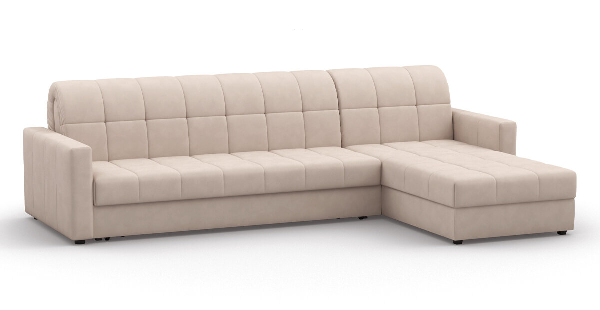 Угловой диван Цвет Диванов Инсбрук NEXT 180 K-3 с оттоманкой макси 301 угловой Кофе с молоком