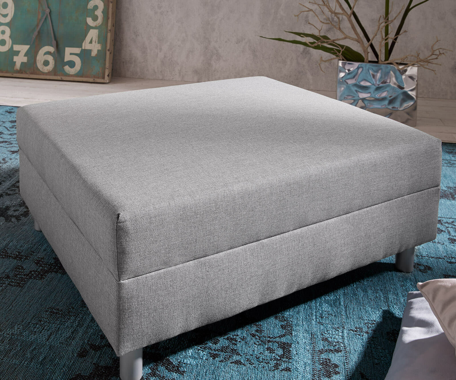 Пуф Harizma-Mebel "Престиж", модульный, антивандальная, велюр, цвет серый, 100x80x45 см