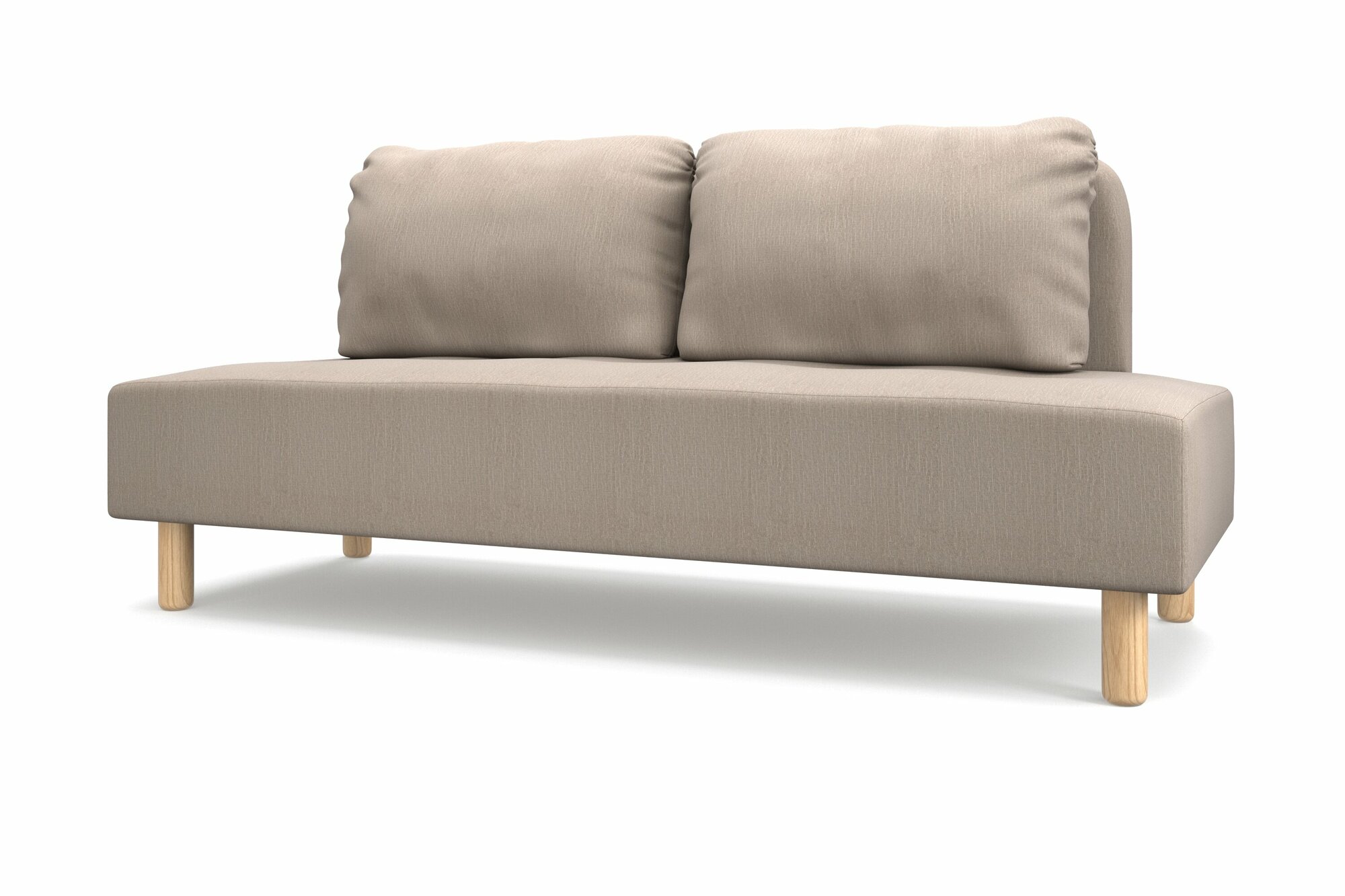 Маленький диван Arsko Свельд бежевый, рогожка, двухместный, в гостиную, в прихожую, на балкон, на ножках, скандинавский лофт