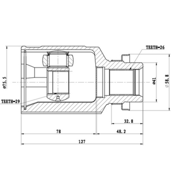 ZIKMAR Z87718R шрус внутренний Mitsubishi (Мицубиси) Outlander (Аутлендер) cu (02--06)