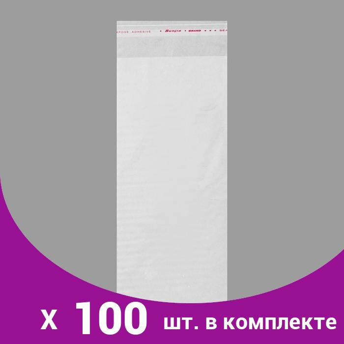 Пакет бопп с клеевым клапаном 6 х 16/4 см, 25мкм (100 шт)