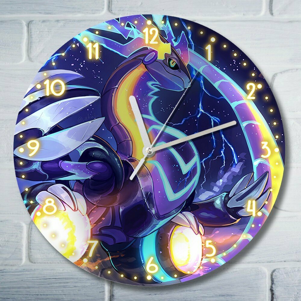Настенные часы УФ "аниме покемон (Scarlet и Violet, пикачу, чармандер, сквиртл) - 10405"