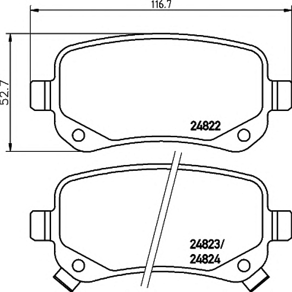 TEXTAR 2482201 (00K68159138AA / 00K68159143AA / 00K68192439AA) колодки тормозные дисковые задн chrysler: Voyager (Вояджер)