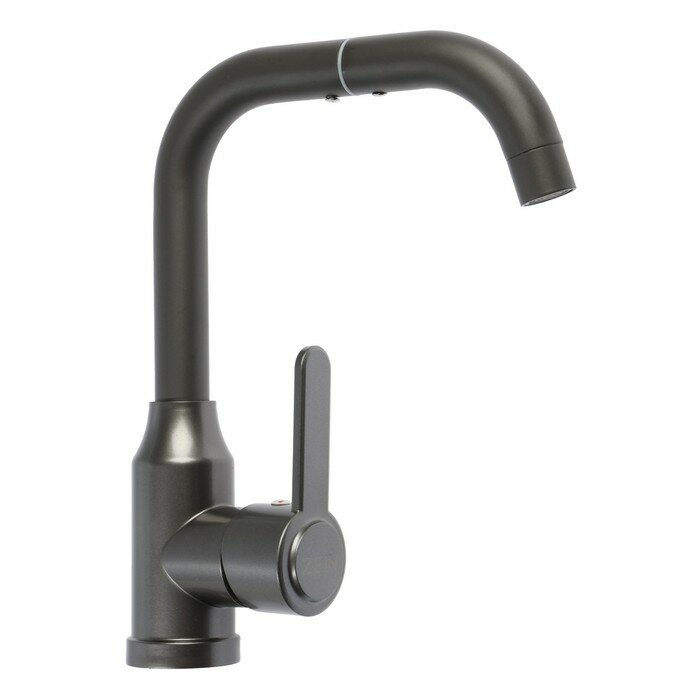 Смеситель для кухни ZEIN Z3703, поворотный излив высотой 20 см, ABS-пластик, графит, 9932010
