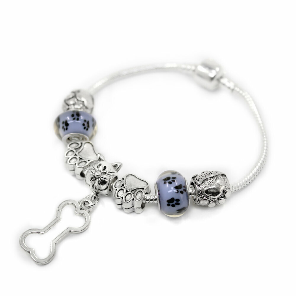 Браслет-цепочка, стразы, муранское стекло, стекло