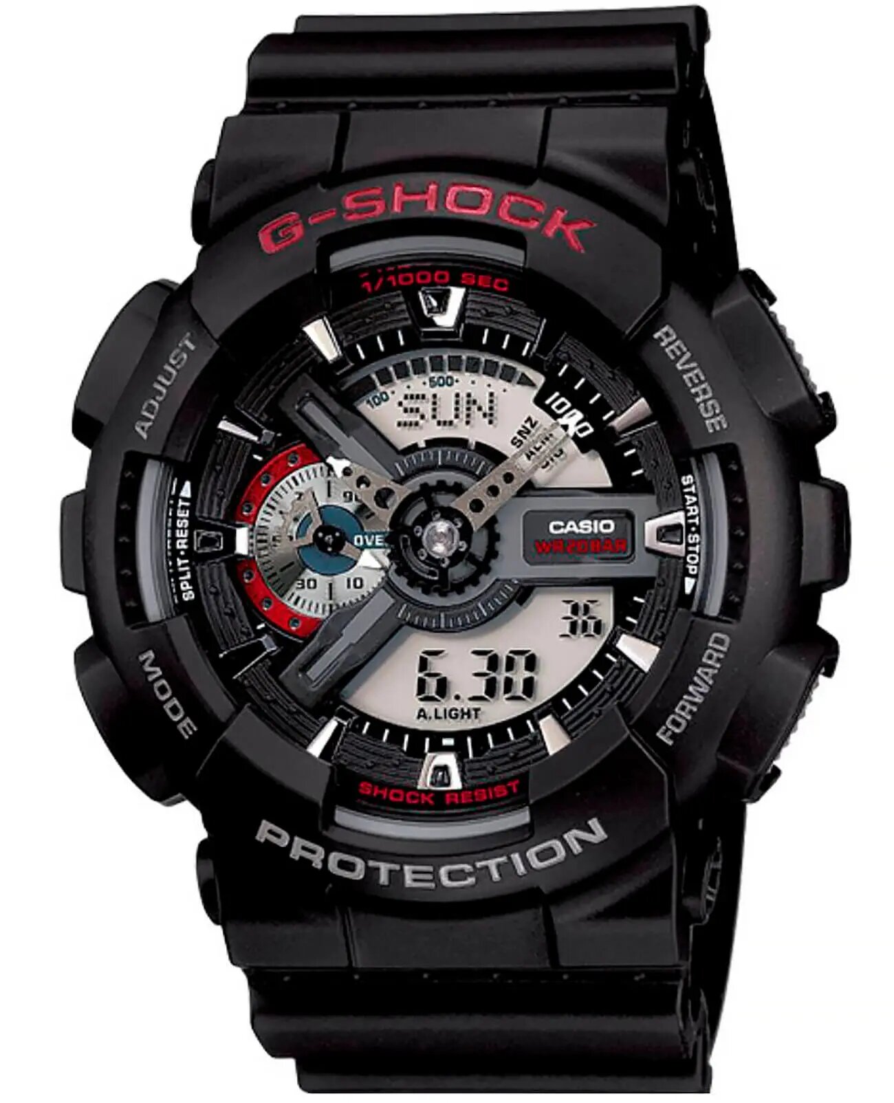 Наручные часы CASIO G-Shock, черный/серебристый/красный