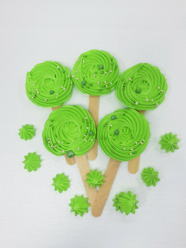 Безе для торта на палочке (цвет зелёный)