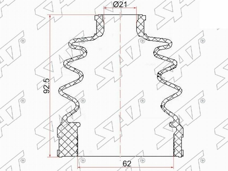 Пыльник шруса внутренний FR HYUNDAI SOLARIS/KIA RIO (2 хомута. резина)