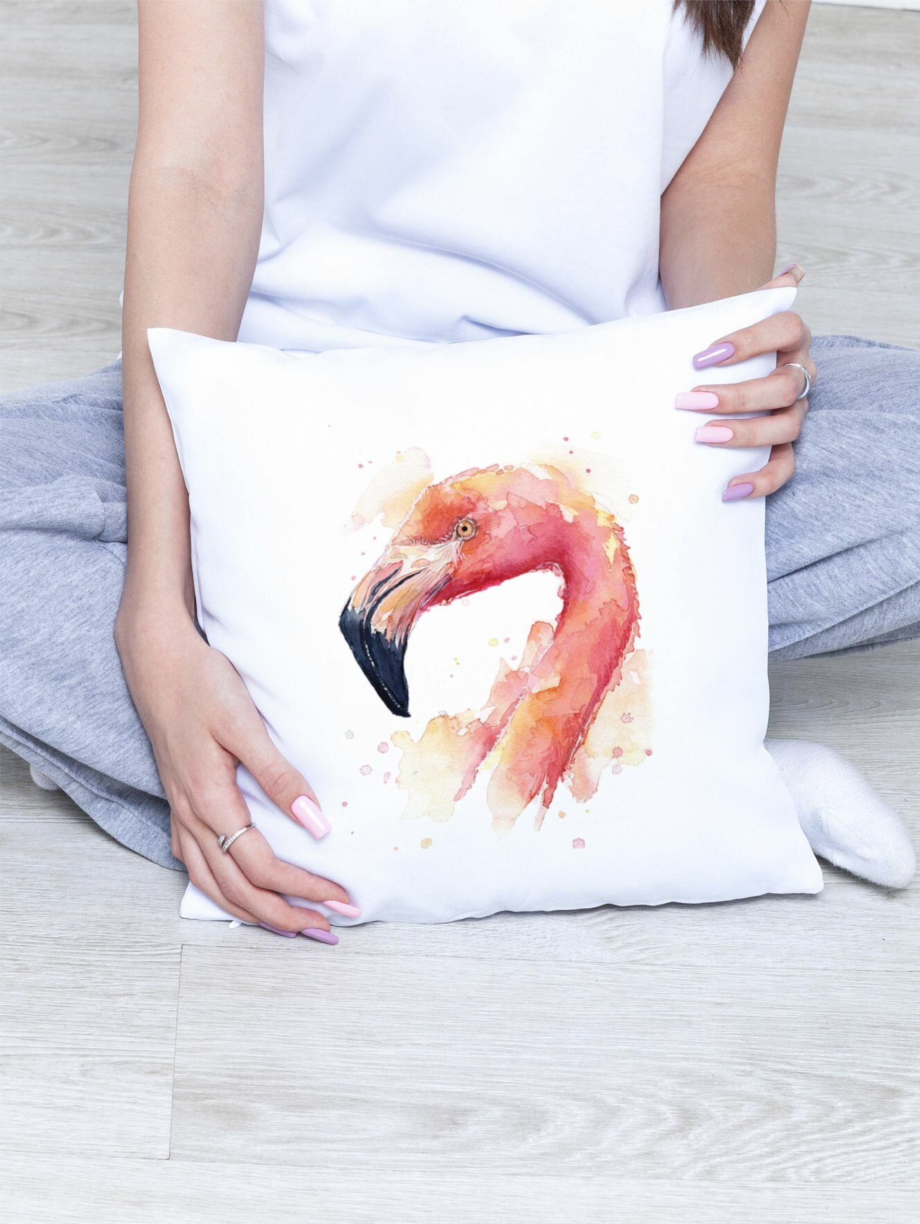 Подушка Фламинго ( Подушка Фламинго , Фламинго , Подушка с Фламинго , Фламинго подушка , Подушка с изображением Фламинго , подушка с птицей , подушка с изображением птицы , подушка птица ) 35х35см
